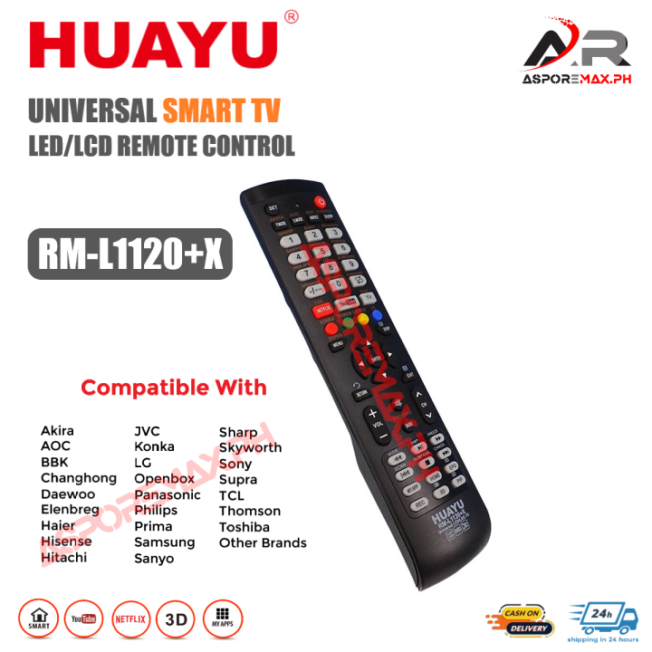 HUAYU RM-L1120+X Universal Smart TV Remote Control | Lazada PH