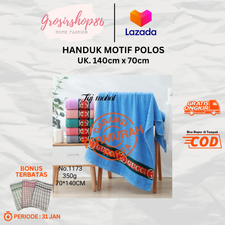 HANDUK MOTIF POLOS JUMBO G - Handuk Motif Polos Halus | Lazada Indonesia