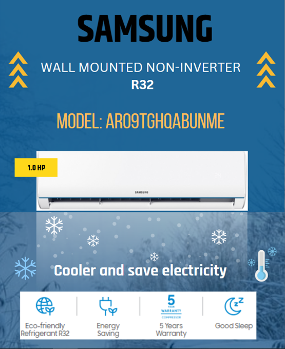 Samsung 1.0HP Aircond S-ESSENTIAL R32 Air Conditioner AR09TGHQABUNME ...