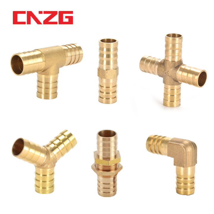 Brass Adaptor T Y Shape Connector Barb Hose Fitting Tee 3 2 Way Tube ...