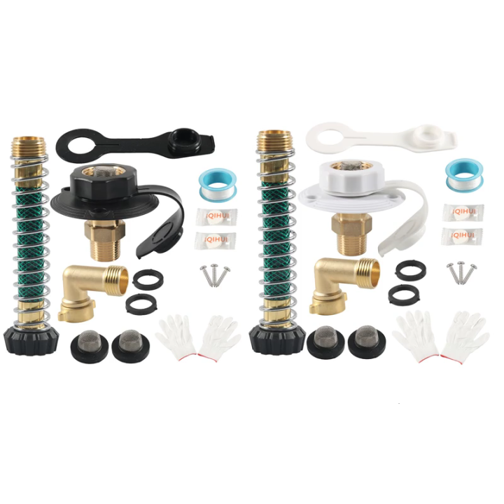 RVs Water Inlet Anti Backflow Water Valves With 60PSI Connection Hose ...