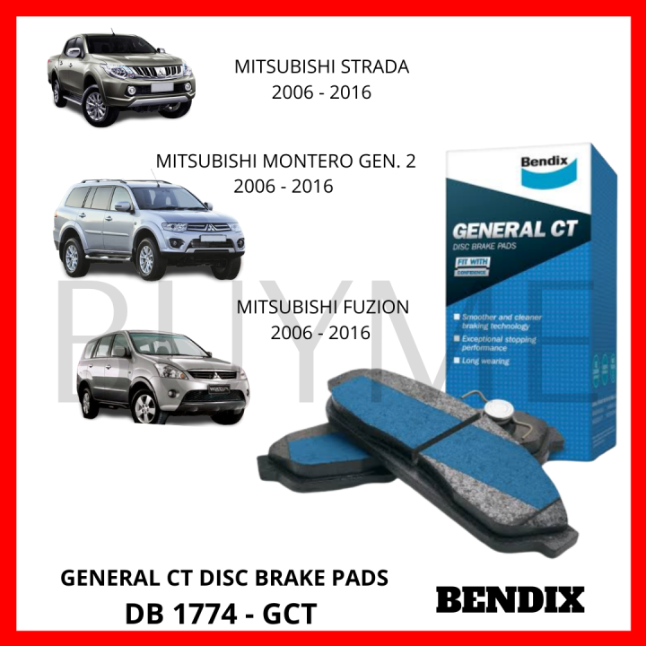 Bendix Brake Pad Front for Mitsubishi STRADA, Mitsubishi MONTERO GEN.2 & Mitsubishi FUZION 2006 ...