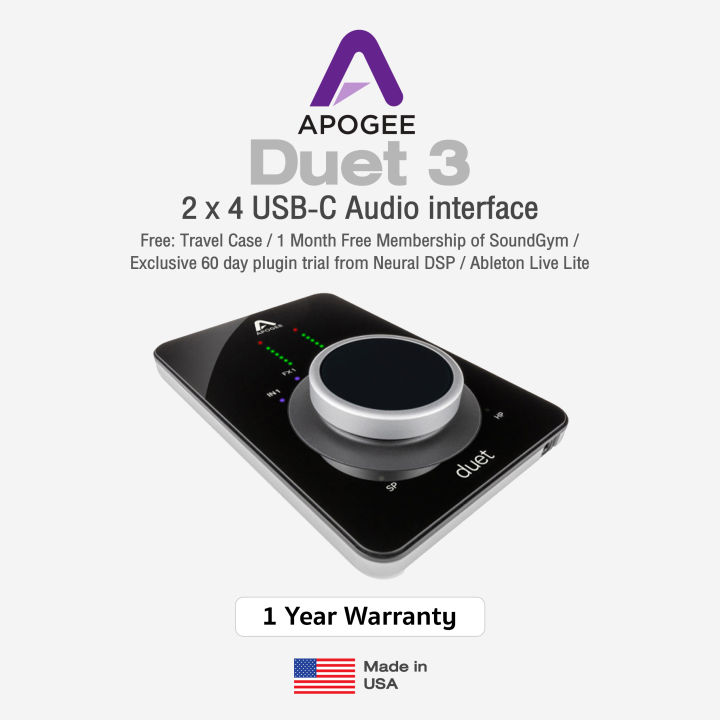 Apogee® Duet 3 2x4 USB Audio Interface ออดิโออินเทอร์เฟส + แถมฟรี Breakout Cable, Travel Case ...