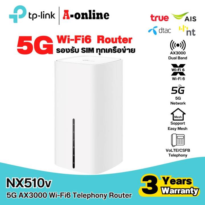 TP-Link NX510v ใหม่! เราเตอร์ใส่ซิม 5G AX3000 Wi-Fi6 Telephony Router ...