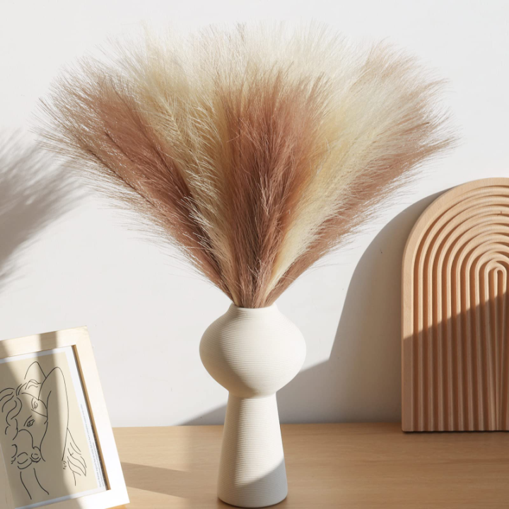 51020pcs Artificial Pampas Grass Fluffy Faux Pampas Grass Decor For Vase Fake Flowers Boho