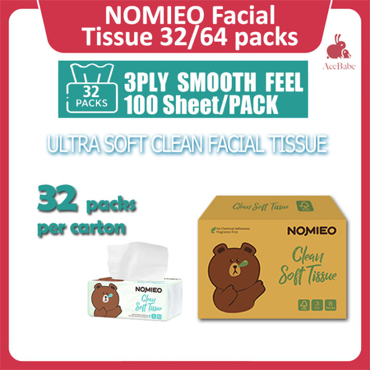 [Carton Deal] New NOMIEO Soft Facial Tissue 100 Sheets Travel Pack ...