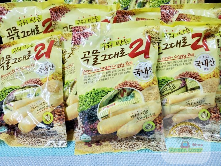 ขนมธัญพืชเกาหลี เกมี่พรีเมี่ยมเกรนคริสปี้โรล 180 กรัม Gaemi Premium ...
