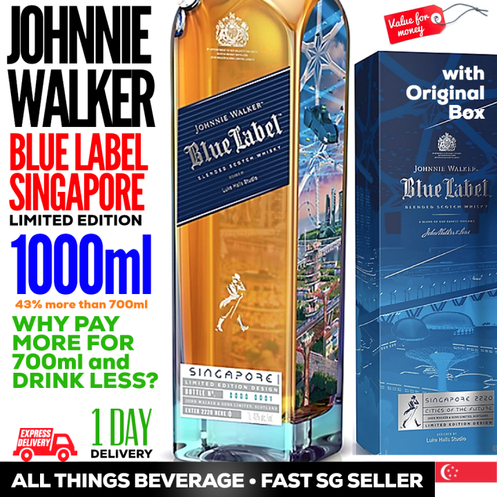 1 Day Delivery - Johnnie Walker Blue Label 1L not 700ml extra 43% ...