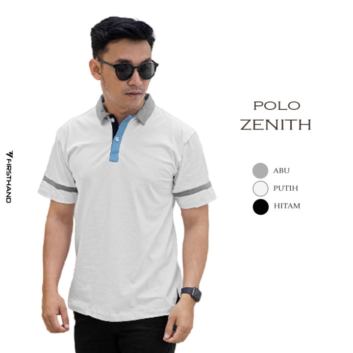 FIRSTHAND - Kaos Kerah Zenith Baju Pria Lengan Pendek Putih | Lazada ...