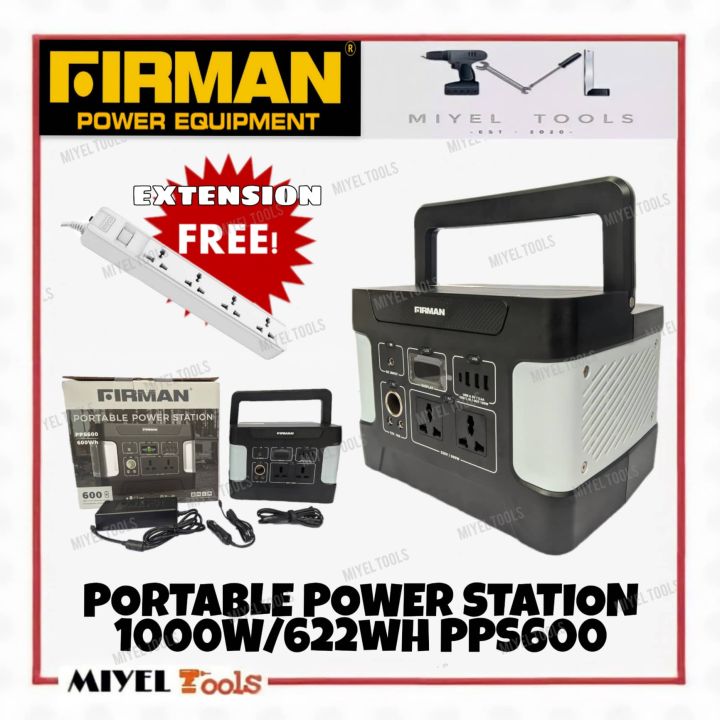 FIRMAN 1000W/622Wh Portable Power Station PPS600 w/ FREE Extension ...
