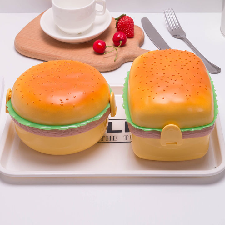 【HOMP】Hamburger Lunch Box Kid Bento Box Food Container Creative Burger ...