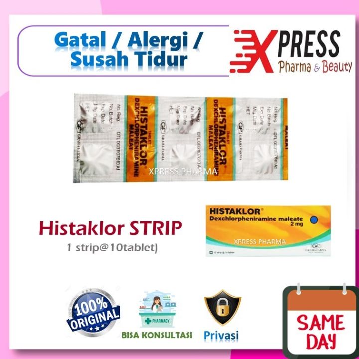 ⚡XPRESS⚡ Histaklor STRIP Tablet Obat Gatal Susah Tidur Alergi ...
