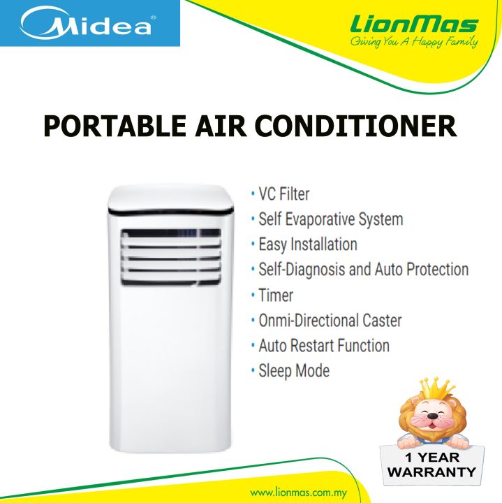 MIDEA 1.0HP PH SERIES PORTABLE AIR CONDITIONER MPH-09CRN1 | Lazada