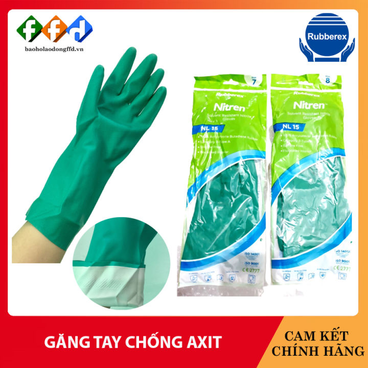 Găng tay cao su tổng hợp Rubberex Nitren NL 15, chống dầu mỡ, hóa chất ...