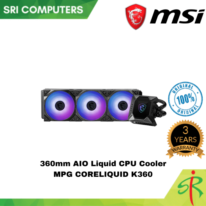 MSI MPG CORELIQUID K360 360mm AIO Liquid CPU Cooler (3-Years Warranty) | Lazada