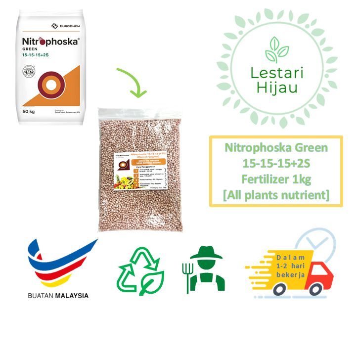 Nitrophoska Green 15-15-15+2S Repack Fertilizer (1 kg) | Lazada