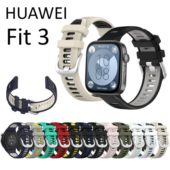For Huawei Watch Fit 3 strap double color run sports fashion smart ...