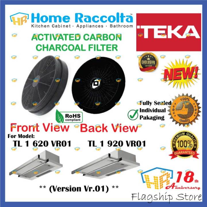 Activated Carbon Filter For Teka Cooker Hood Teka TL1620 VR01 TL1920 ...
