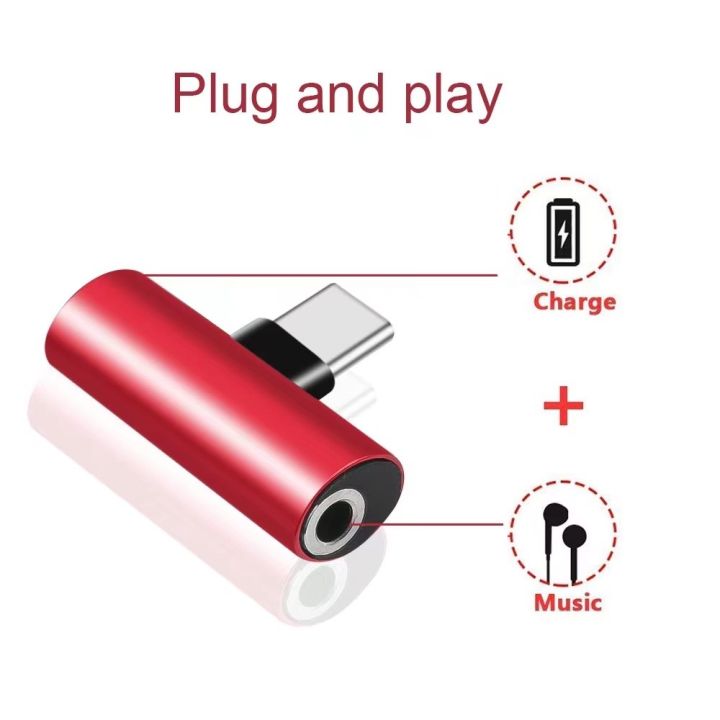 Headphone 2-in-1 Type C Dual-port Audio Adapter To 3.5Mm Jack For ...