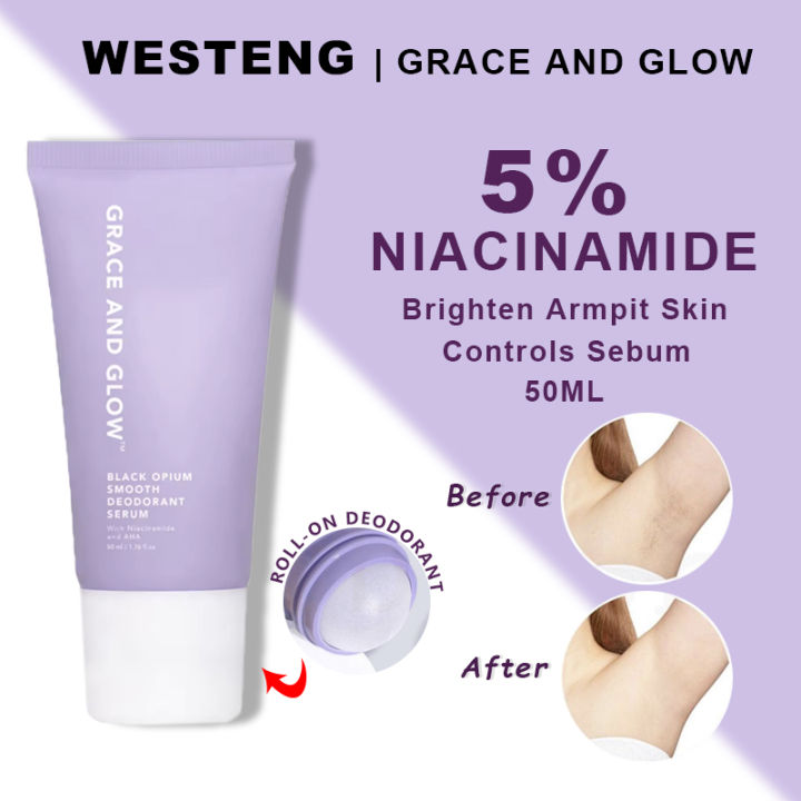 Grace and Glow Smooth Deodorant Serum Roll On for Brightening with ...