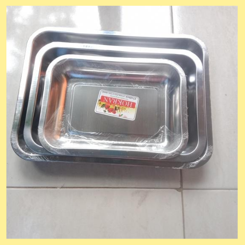 Nampan Stenlis 3 Susun/ Baki Persegi Panjang Stenlis | Lazada Indonesia
