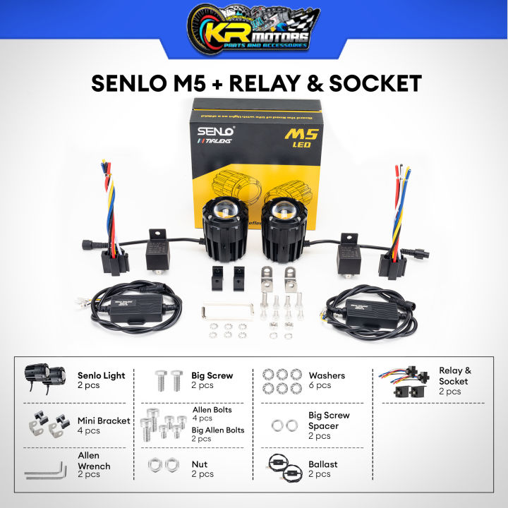 Original SENLO M5 Plus Mini Driving Light 100 Watts MDL for Motorcycles ...