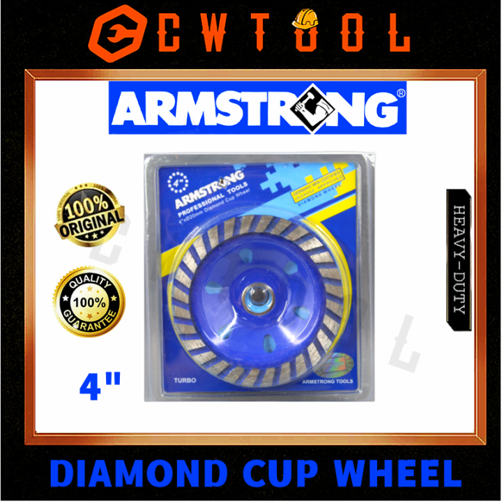 ARMSTRONG DIAMOND CUP WHEEL 4" Concrete Grinding Disc Heavy Duty ...
