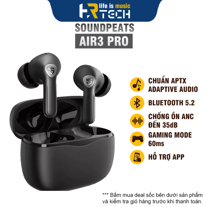 Tai nghe SoundPEATS Air3 Pro Hybrid ANC Chip QCC3046 Game Mode | Lazada.vn
