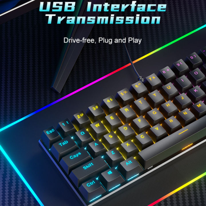 Mechanical Keyboard Red Brown Switch Multiple Colors Color Backlight 61 ...