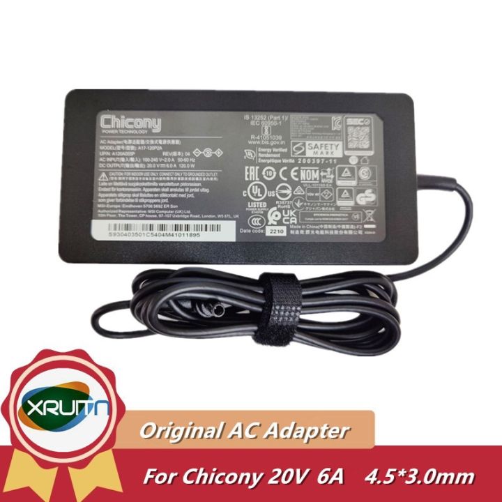 Genuine Chicony AC Power Adapter 20V 6A 120W A17-120P2A A12A055P for ...