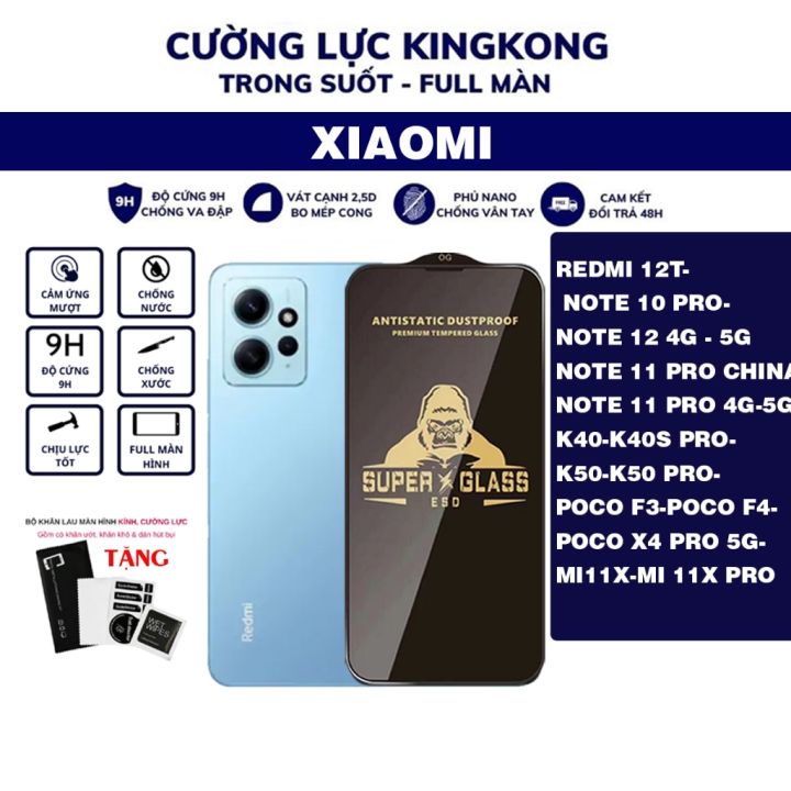 Kính cường lực KingKong Xiaomi REDMI NOTE 12 4G-5G / REDMI 12T-13T-NOTE 10 PRO/NOTE 11 PRO 4G ...