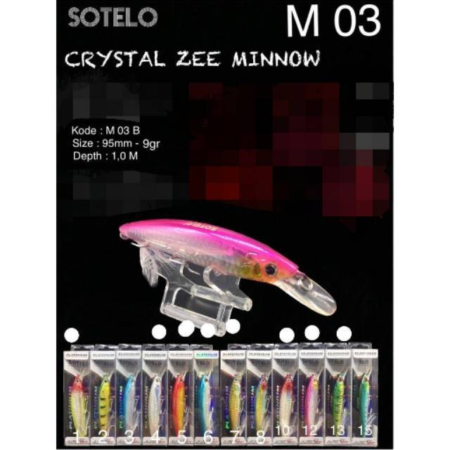 Sotelo platinium crystal zee minnow M 03 umpan untuk pancing | Lazada ...