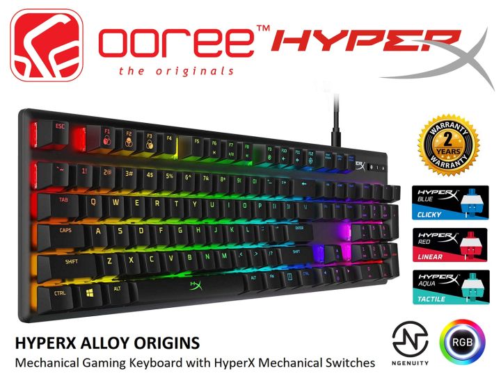 HYPER-X HYPERX ALLOY ORIGINS HYPERX RED SWITCH / AQUA SWITCH / BLUE ...