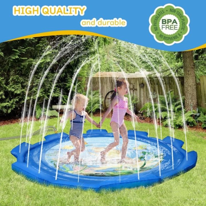 Kids Inflatable Water Spray Pad Round Water Splash Play Pool Playing ...
