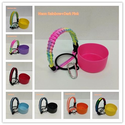 Anti-Slip Soft Silicone Boot and Handle Cup Rope Paracord Colorful Cup ...