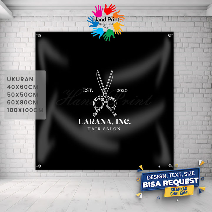 Spanduk Banner MMT Vintage Barbershop Pangkas Rambut Cukur Rambut ...
