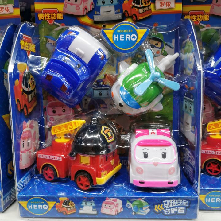 Kids Toy Poli Robocar Hero Toy Set 4 In 1 Rescue Team Inertia Cars | Lazada