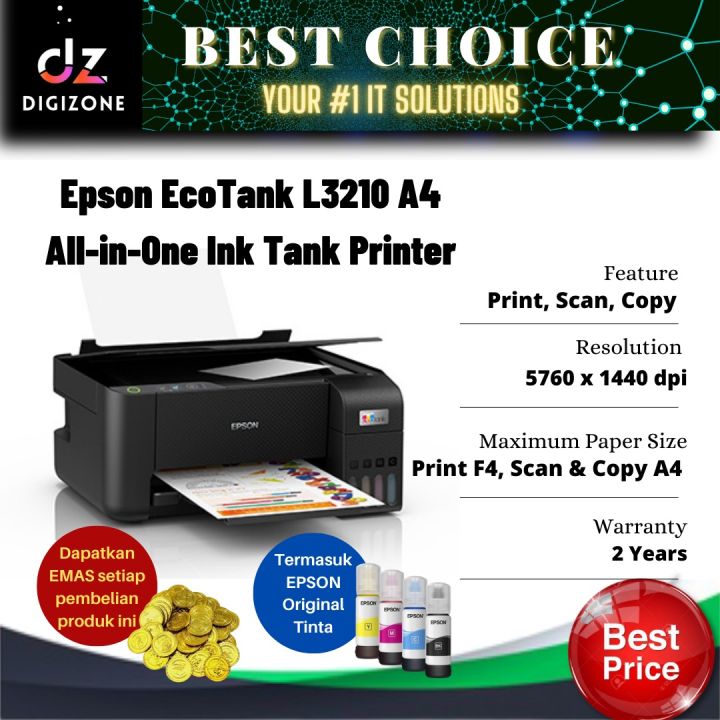 Epson Printer Ecotank L3210 dan L3216 All in One - Print, Scan, Copy ...