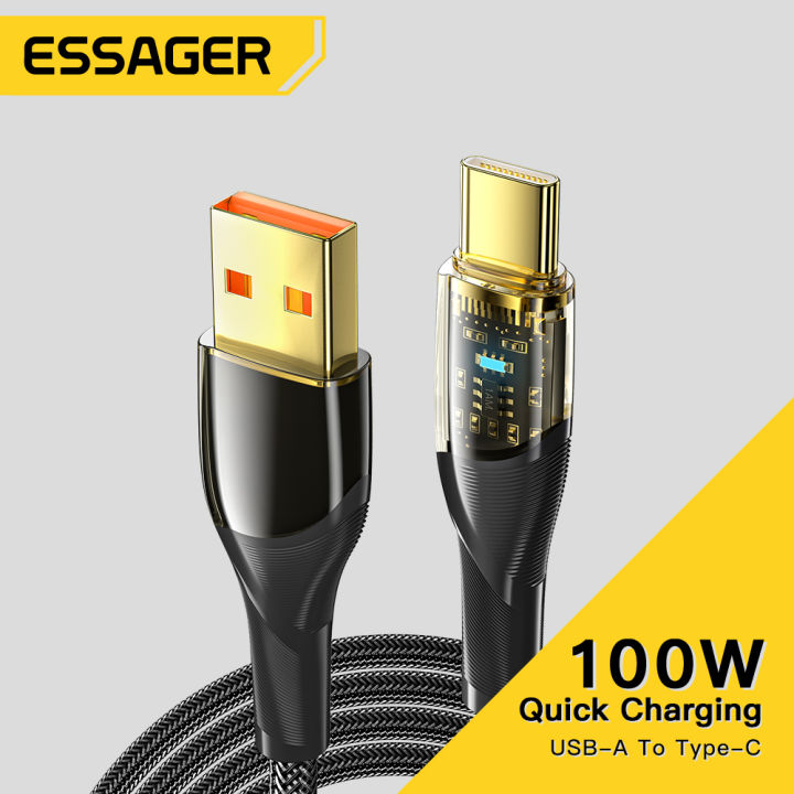 Essager PD 100W Fast Charging Wire USB-C Charger Data Cord 7A USB Type ...