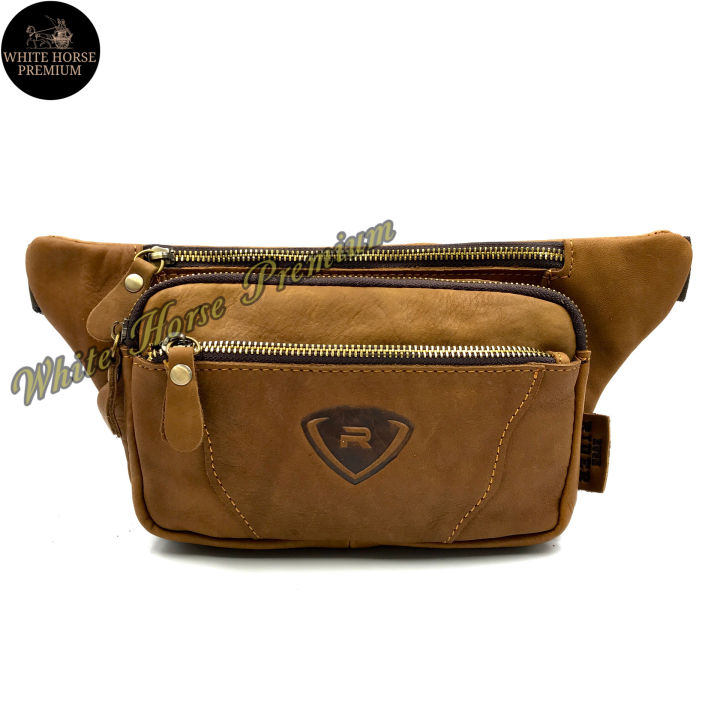 Rush Rider Beg Pinggang Kulit Asli Leather Thin Waist Bag Pouch Bag Men ...