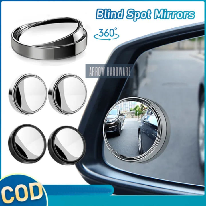 2PCS Automotive Reversing Small Round Mirror 360 Degree Wide-angle ...