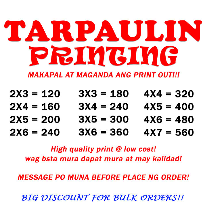 TARPAULIN PRINTING HIGH QUALITY PRINT | Lazada PH