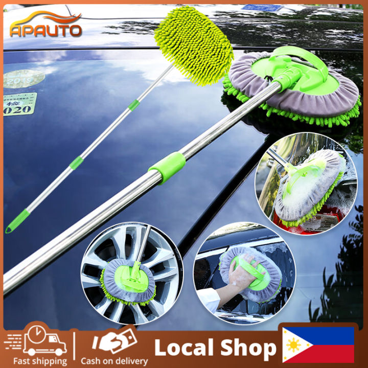 Microfiber Car Wash Brush Mop Magic Spin Mop 360 Floor Mop Retractable ...