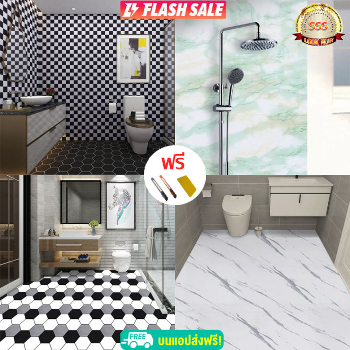วอลเปเปอร์ปูพื้น ติดง่ายมีกาวในตัว กันน้ำกันลื่น ขนาด60x3เมตร ...