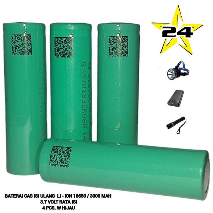 BATERAI CAS ISI ULANG / BATRE 18650 / BATREI LI - ION 18650 / 3000 MAH ...