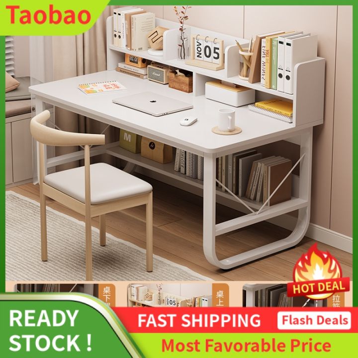 LZD Computer Desk Desktop Home Desk Bookshelf Integrated Bedroom with ...