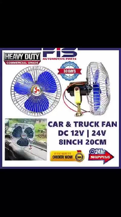 FIS Truck Lorry Fans Oscillating Car Fan 12 24V 8inch 20cm Angin Kipas ...