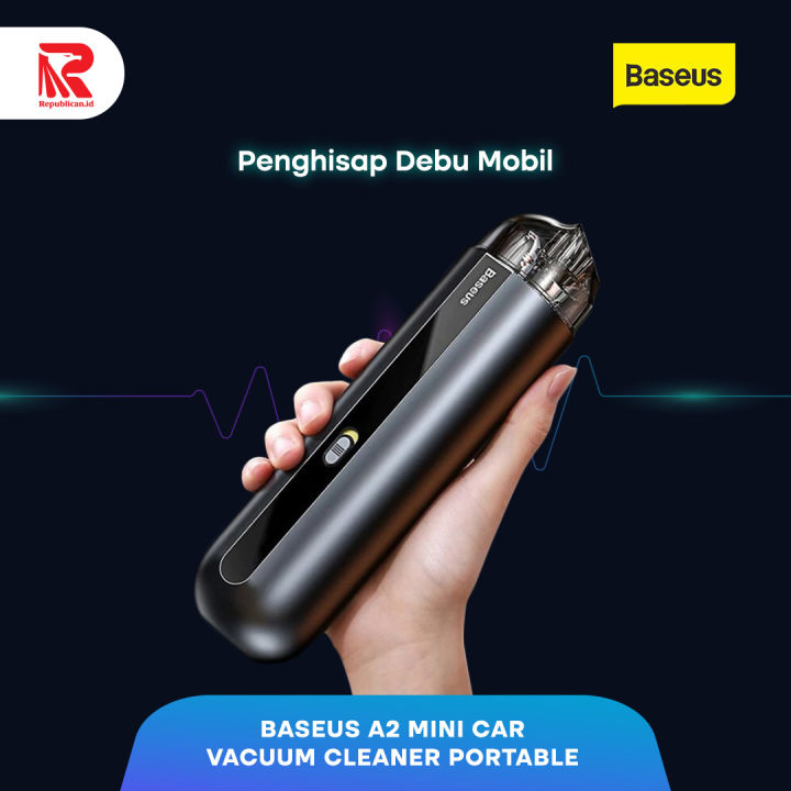 BASEUS A2 MINI CAR VACUUM CLEANER PORTABLE PENGHISAP DEBU MOBIL -Hitam | Lazada Indonesia