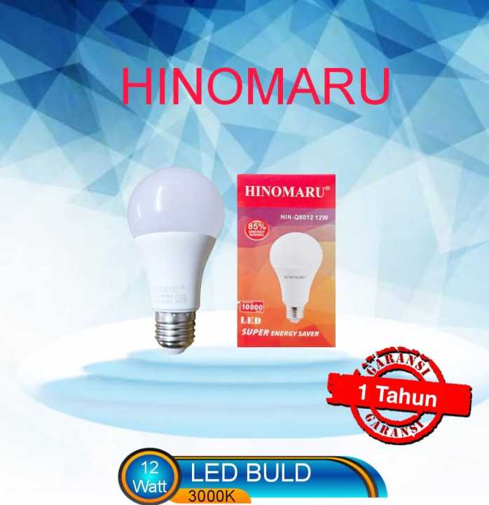 Hinomaru LED Buld 12w Cahaya Kuning 3000K / Lampu LED Hinomaru Garansi ...