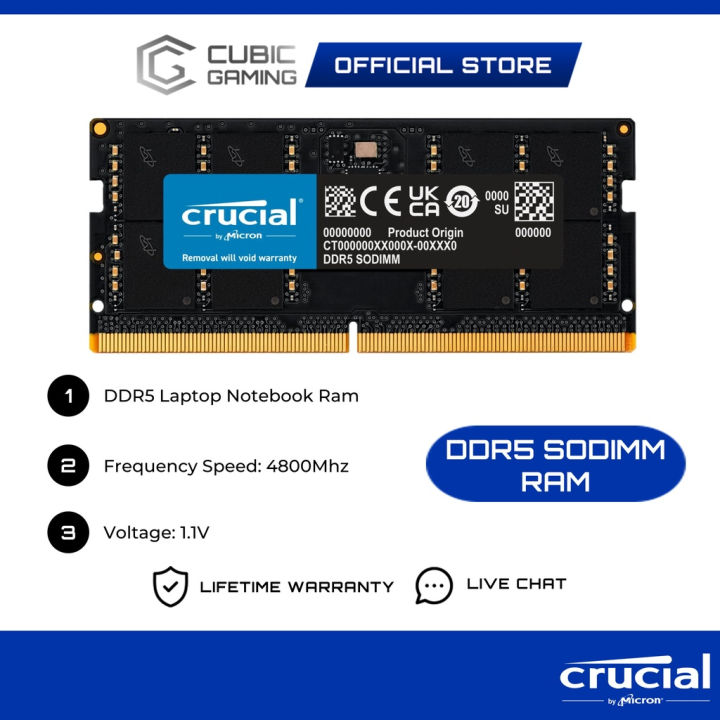 Crucial DDR5 Laptop RAM 4800Mhz / 5200Mhz /5600Mhz SODIMM Notebook ...